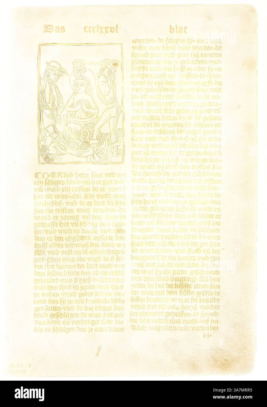 An old printed page featuring text in a decorative font, accompanied by ...
