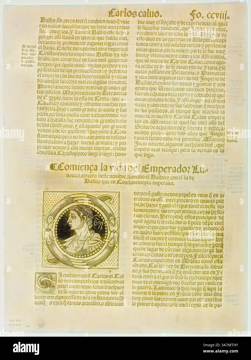A historical document featuring a prominent figure, with ornate ...