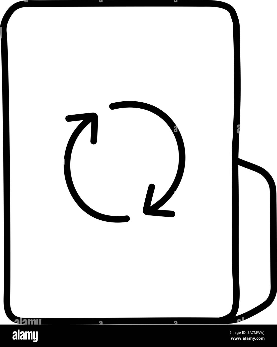 Sync folder icon. Hand drawn vector illustration. Editable line stroke ...