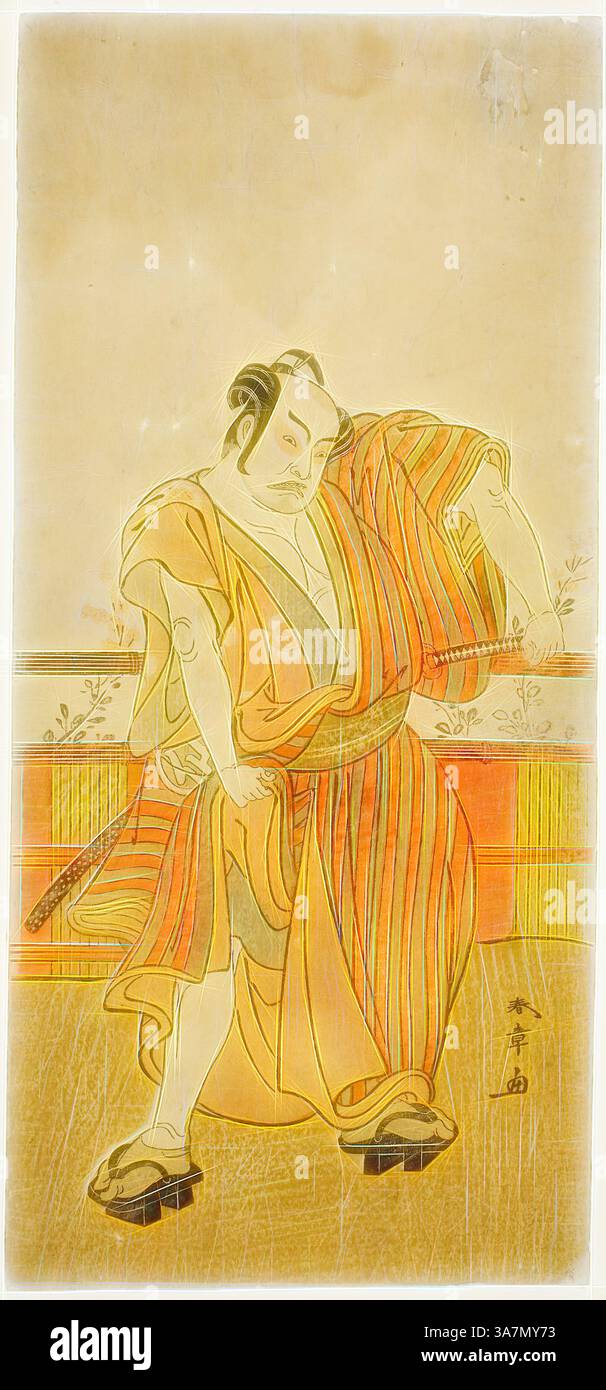 A sumo wrestler in a traditional robe strikes a powerful pose ...