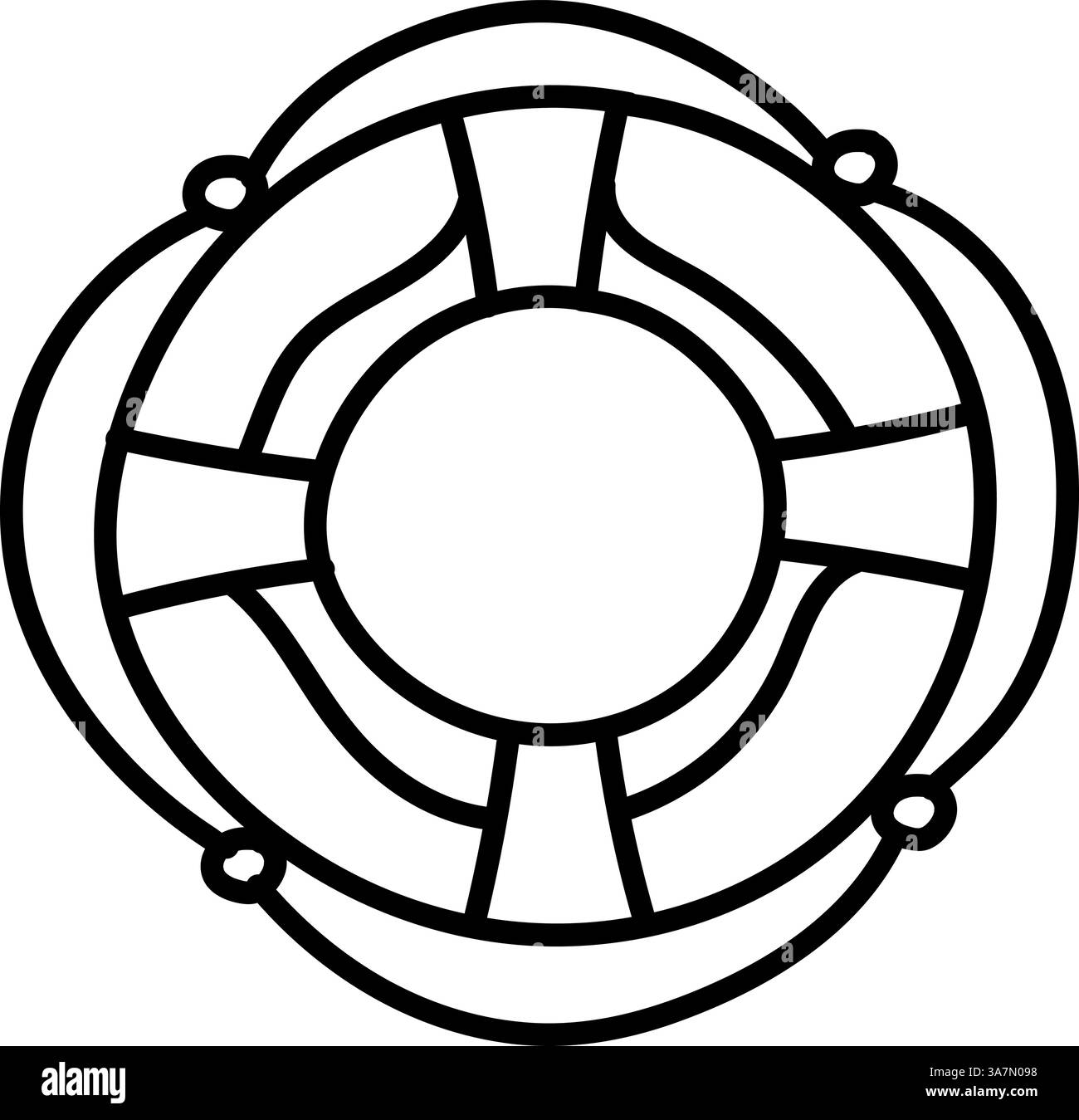 Life buoy icon. Hand drawn vector illustration. Editable line stroke ...