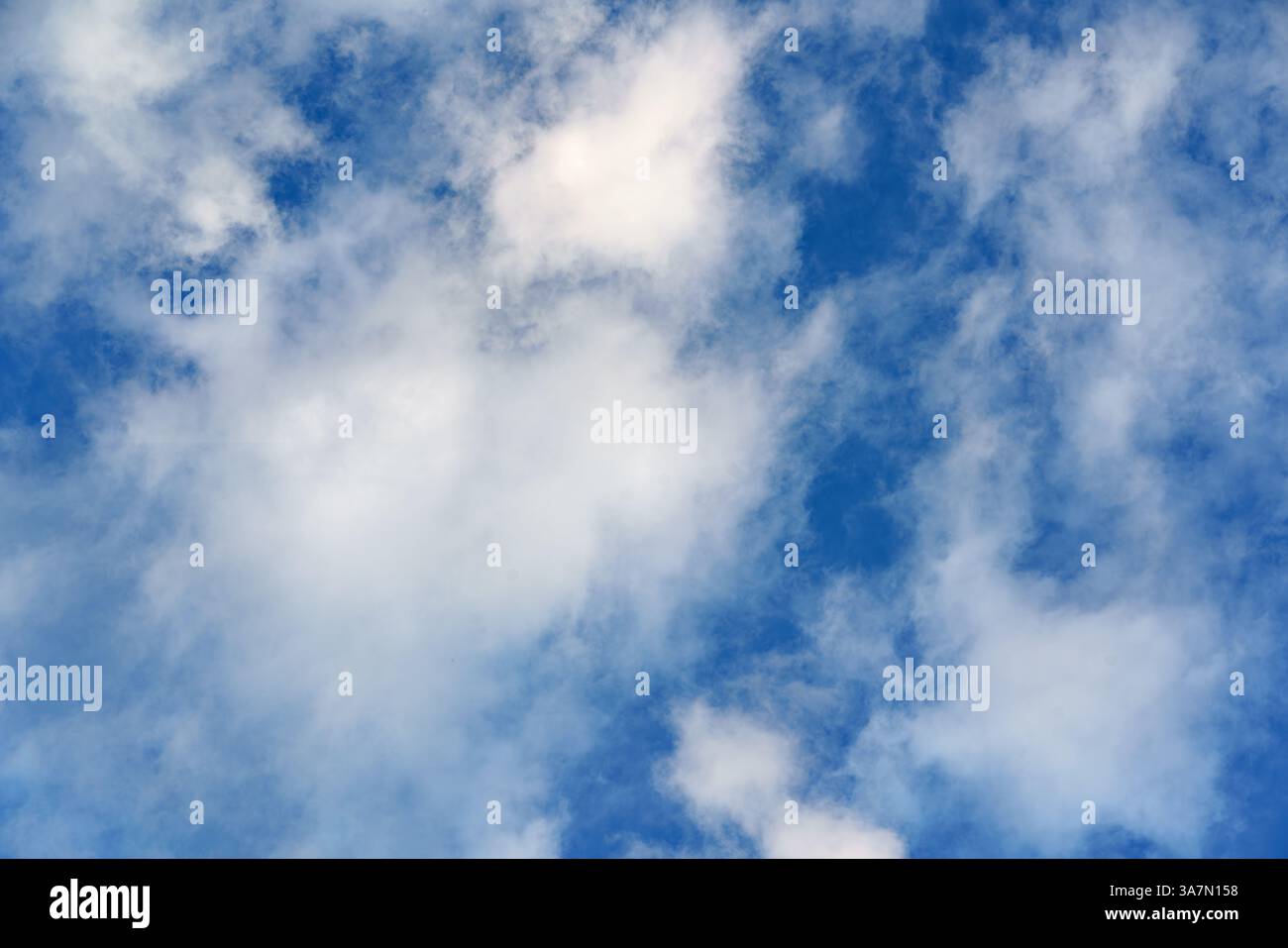 Panoramic view of the blue sky with different types of clouds, at ...