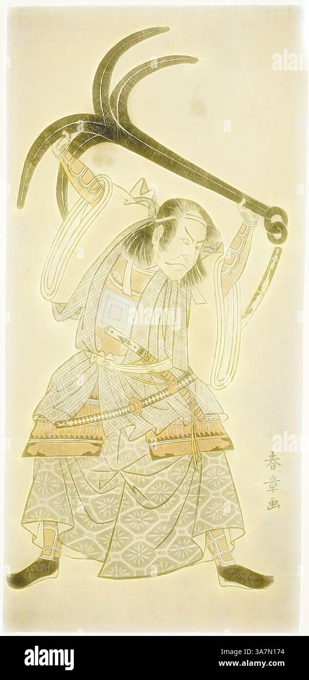 A fierce warrior brandishes a large, curved weapon, showcasing ...