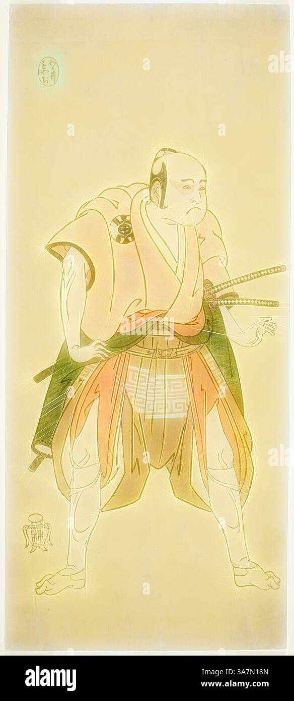 A samurai stands confidently, adorned in traditional attire featuring ...