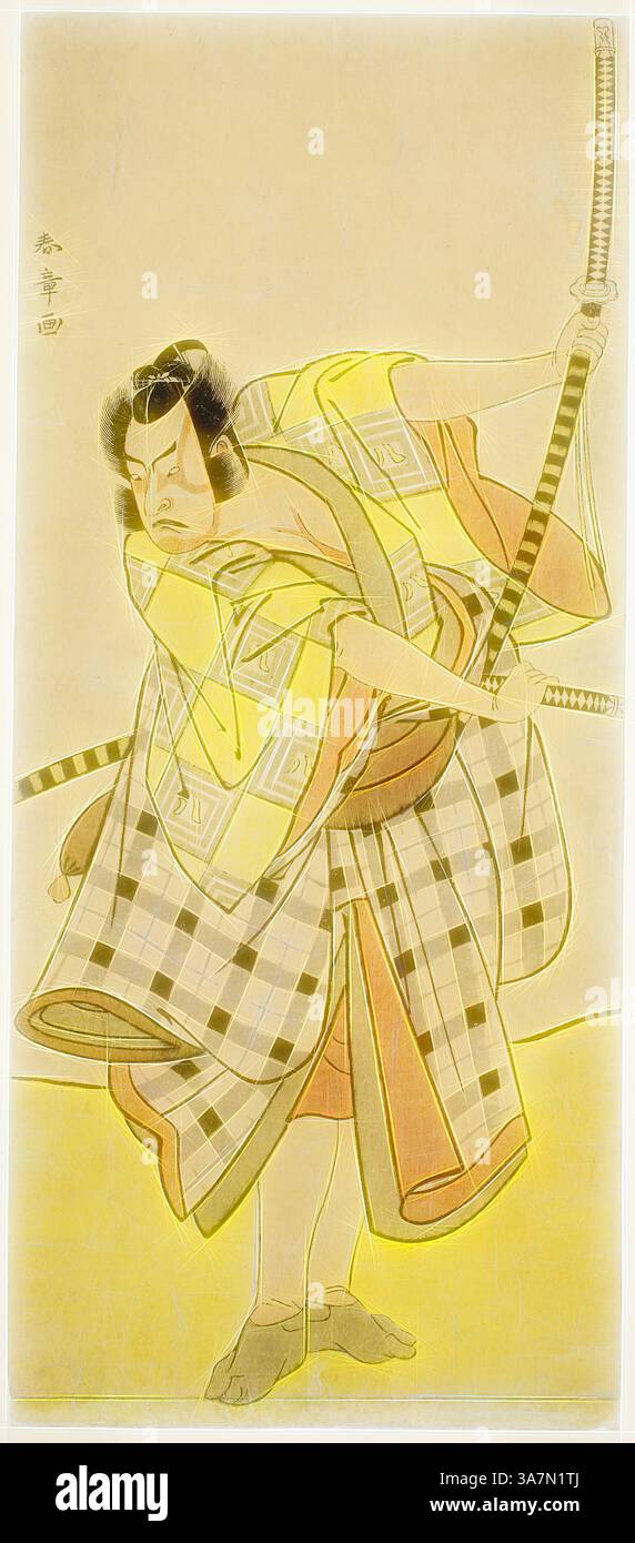 A dynamic depiction of a samurai poised in an action stance, showcasing ...