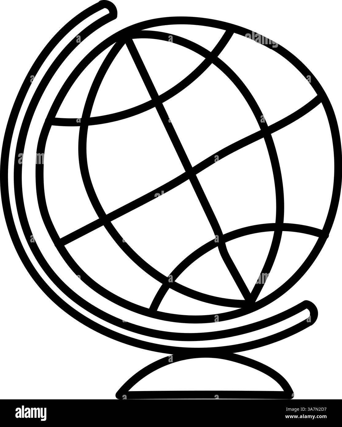 Globe icon. Hand drawn vector illustration. Editable line stroke Stock ...