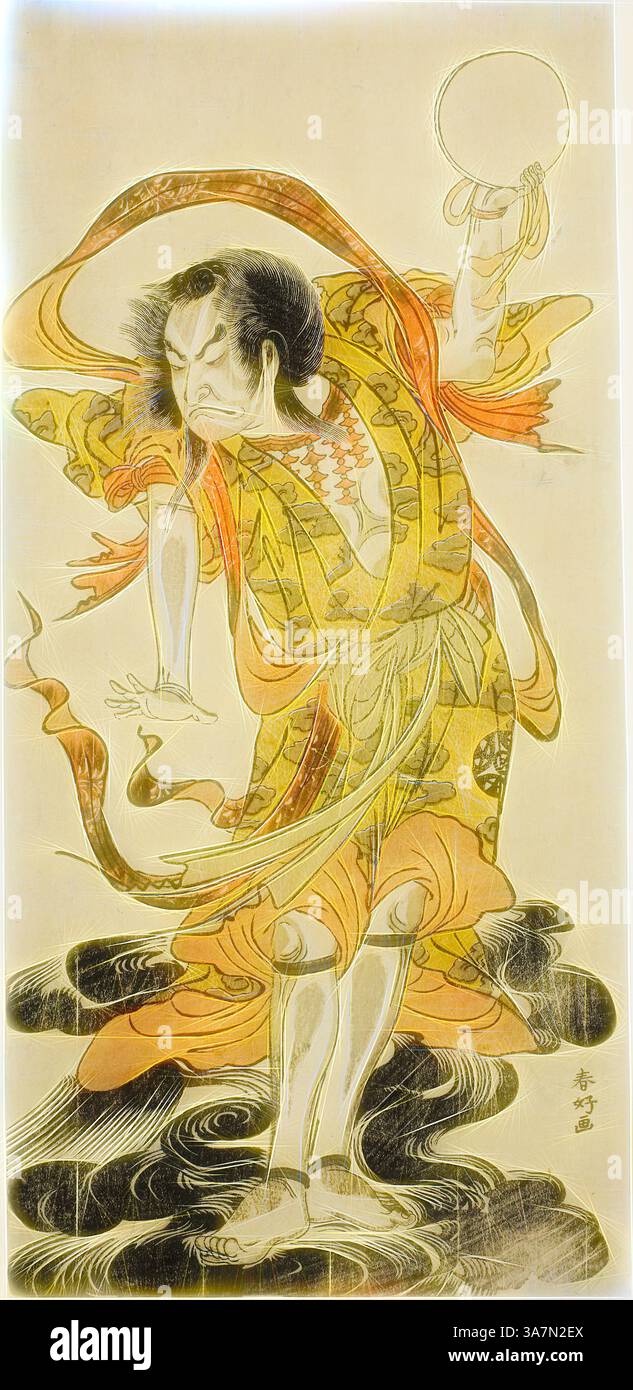 A dynamic figure in traditional attire strikes a powerful pose ...