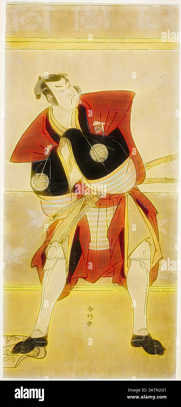 A samurai stands poised in a dynamic pose, showcasing traditional ...
