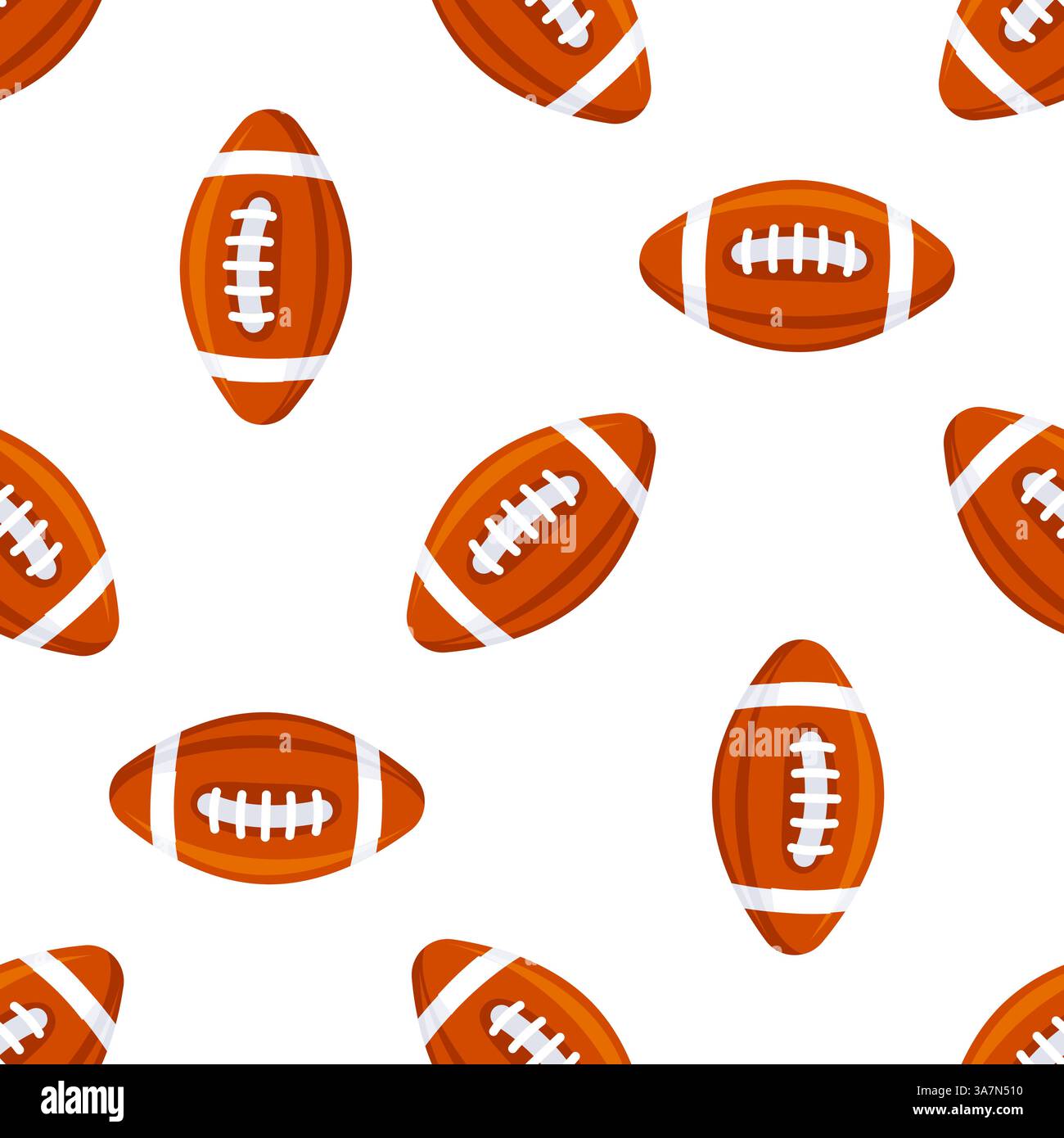 American football balls seamless pattern on white background Stock ...