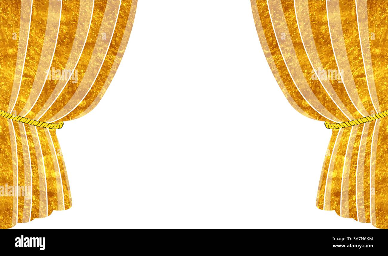 golden curtain hand drawn vector illustration Stock Vector Image & Art ...