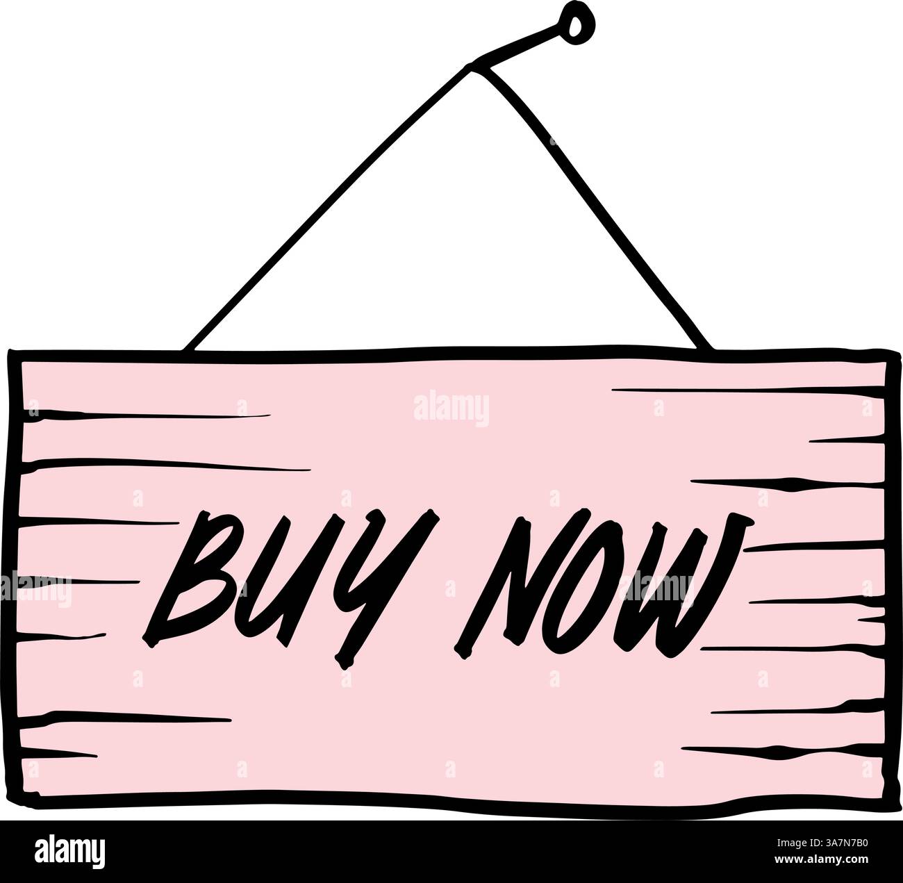 Hand drawn hanging wooden placard with text sign up now. Vector ...