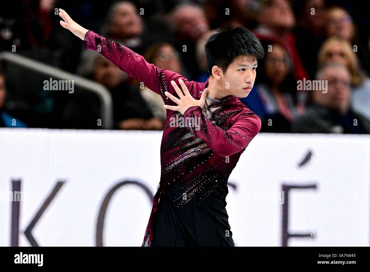 Yu-Hsiang LI (TPE), during Men Short Program, at the ISU World Figure ...