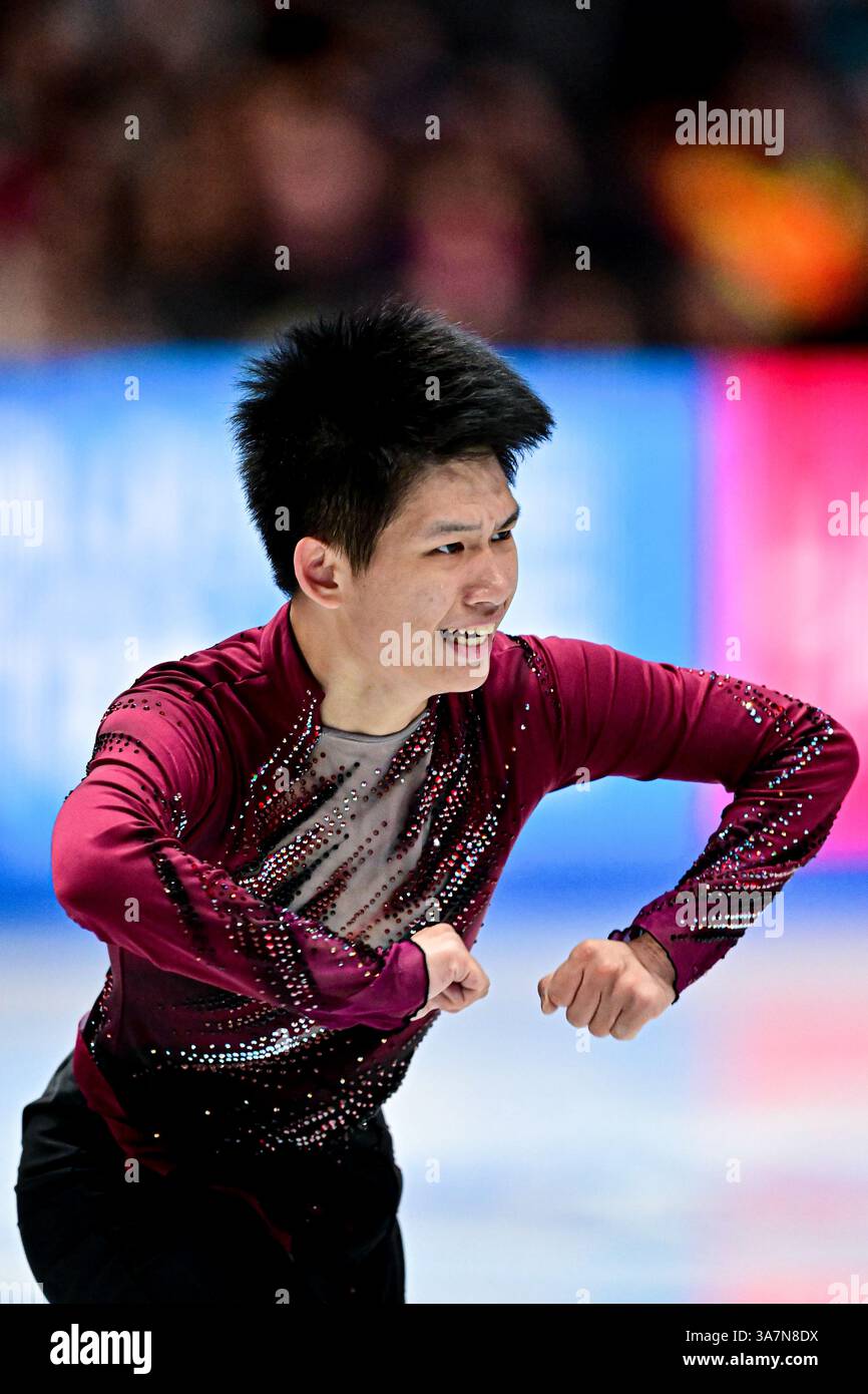 Yu-Hsiang LI (TPE), during Men Short Program, at the ISU World Figure ...