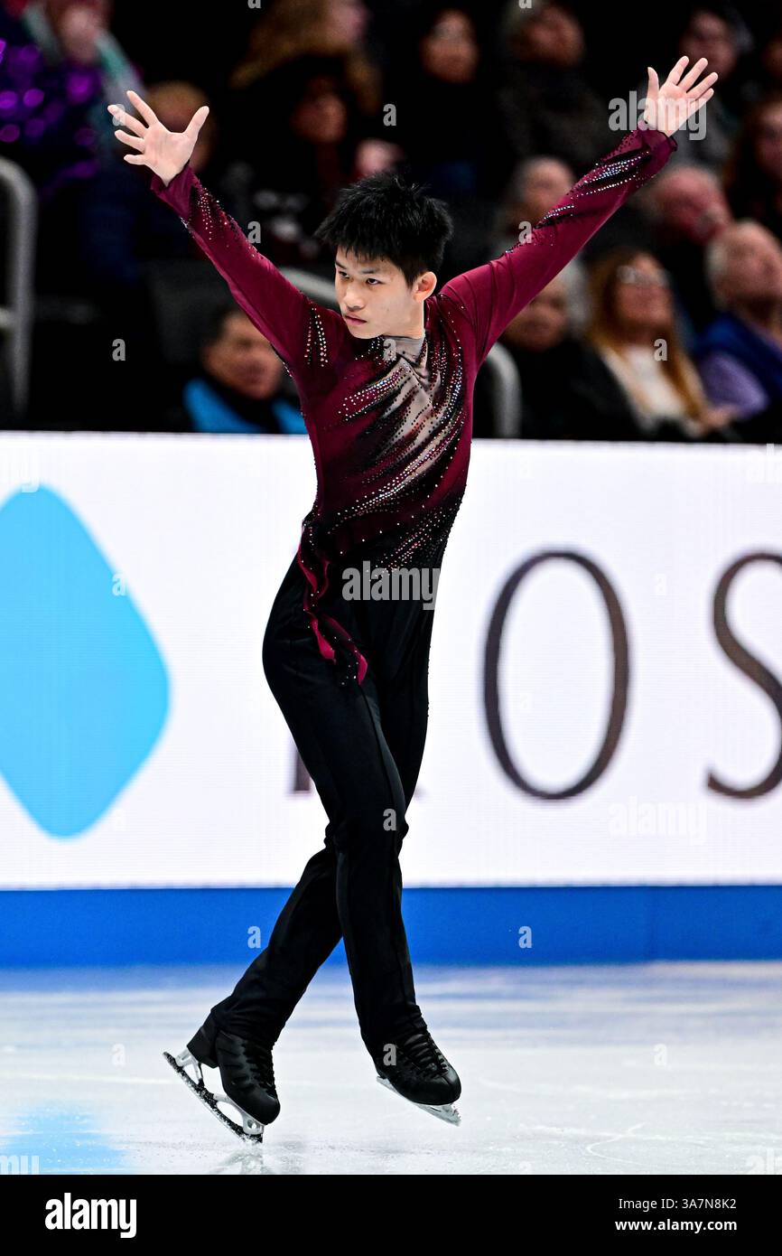 Yu-Hsiang LI (TPE), during Men Short Program, at the ISU World Figure ...