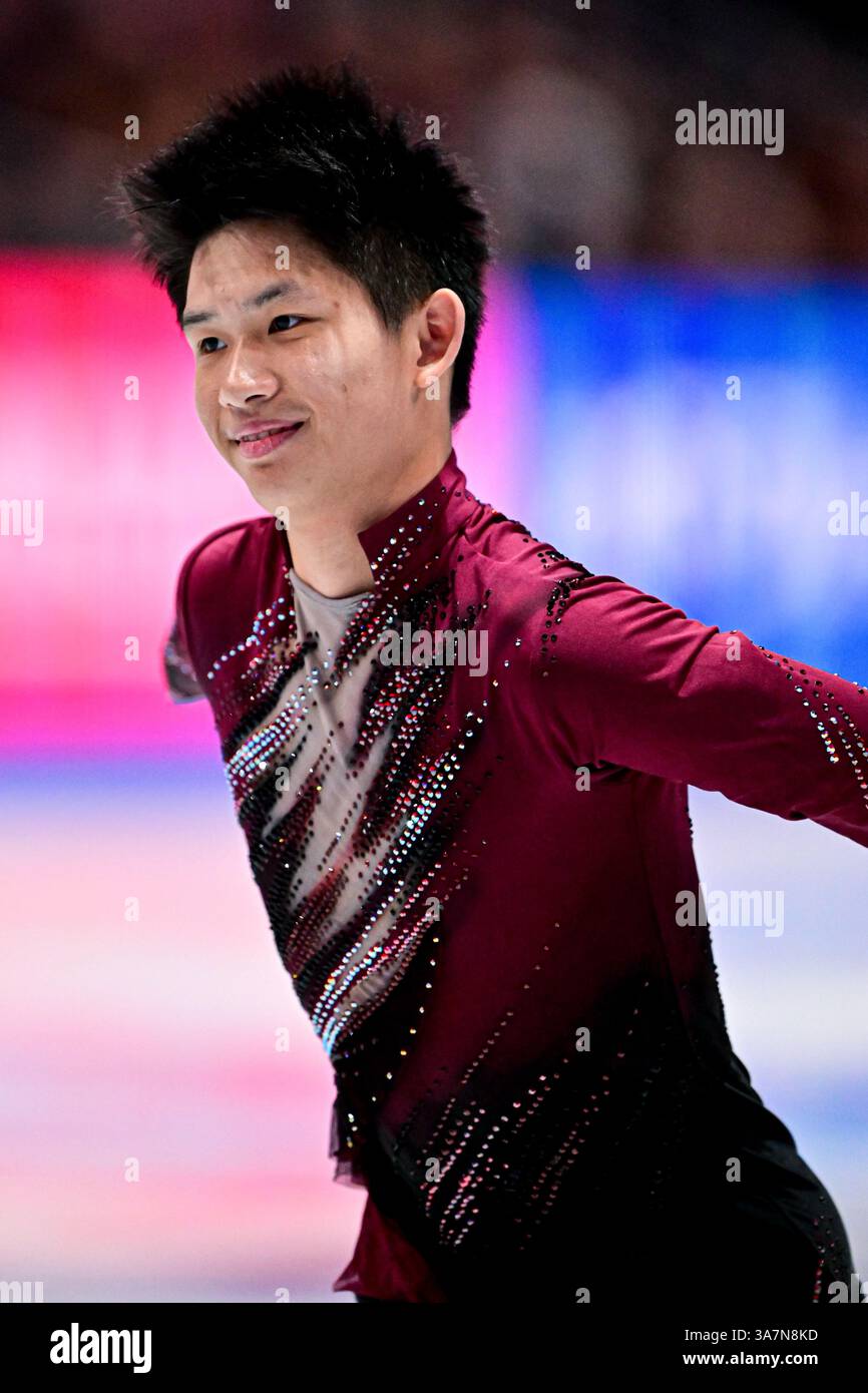 Yu-Hsiang LI (TPE), during Men Short Program, at the ISU World Figure ...