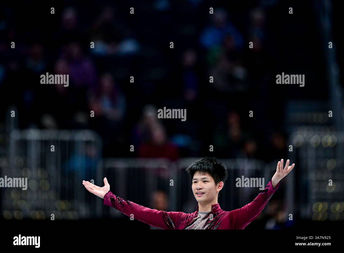 Yu-Hsiang LI (TPE), during Men Short Program, at the ISU World Figure ...