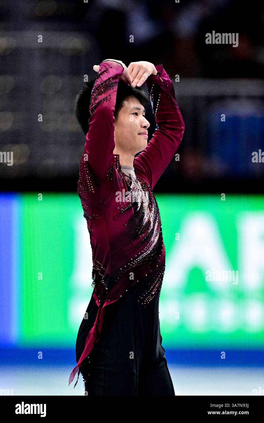 Yu-Hsiang LI (TPE), during Men Short Program, at the ISU World Figure ...