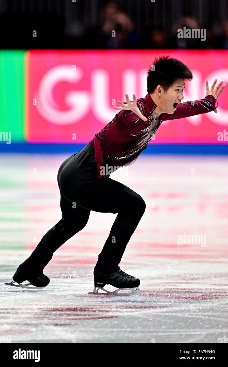 Yu-Hsiang LI (TPE), during Men Short Program, at the ISU World Figure ...