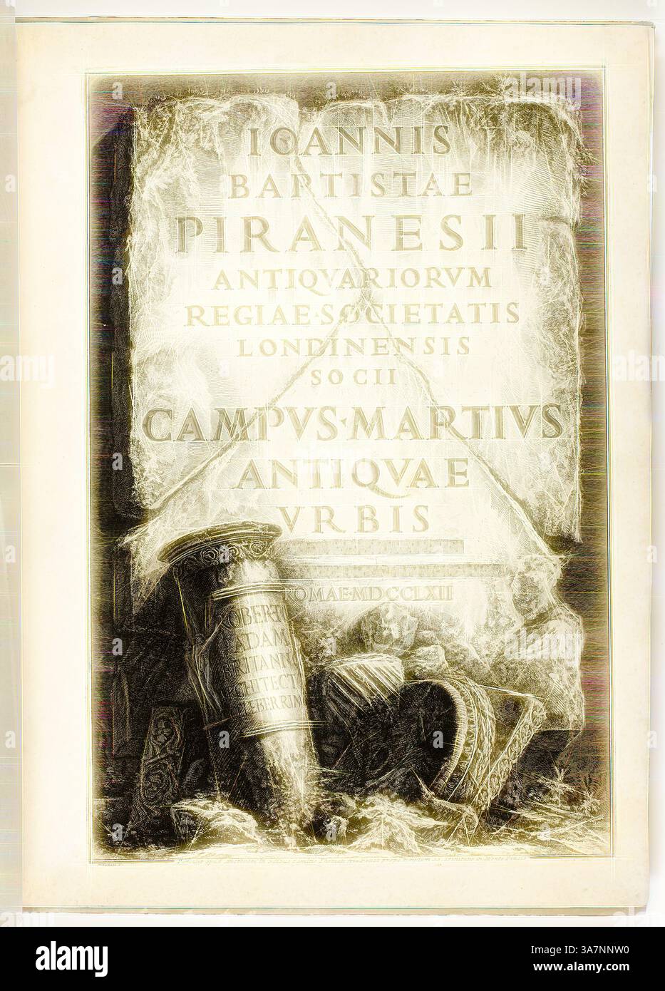 An ornate, historical title page featuring intricate architectural ...