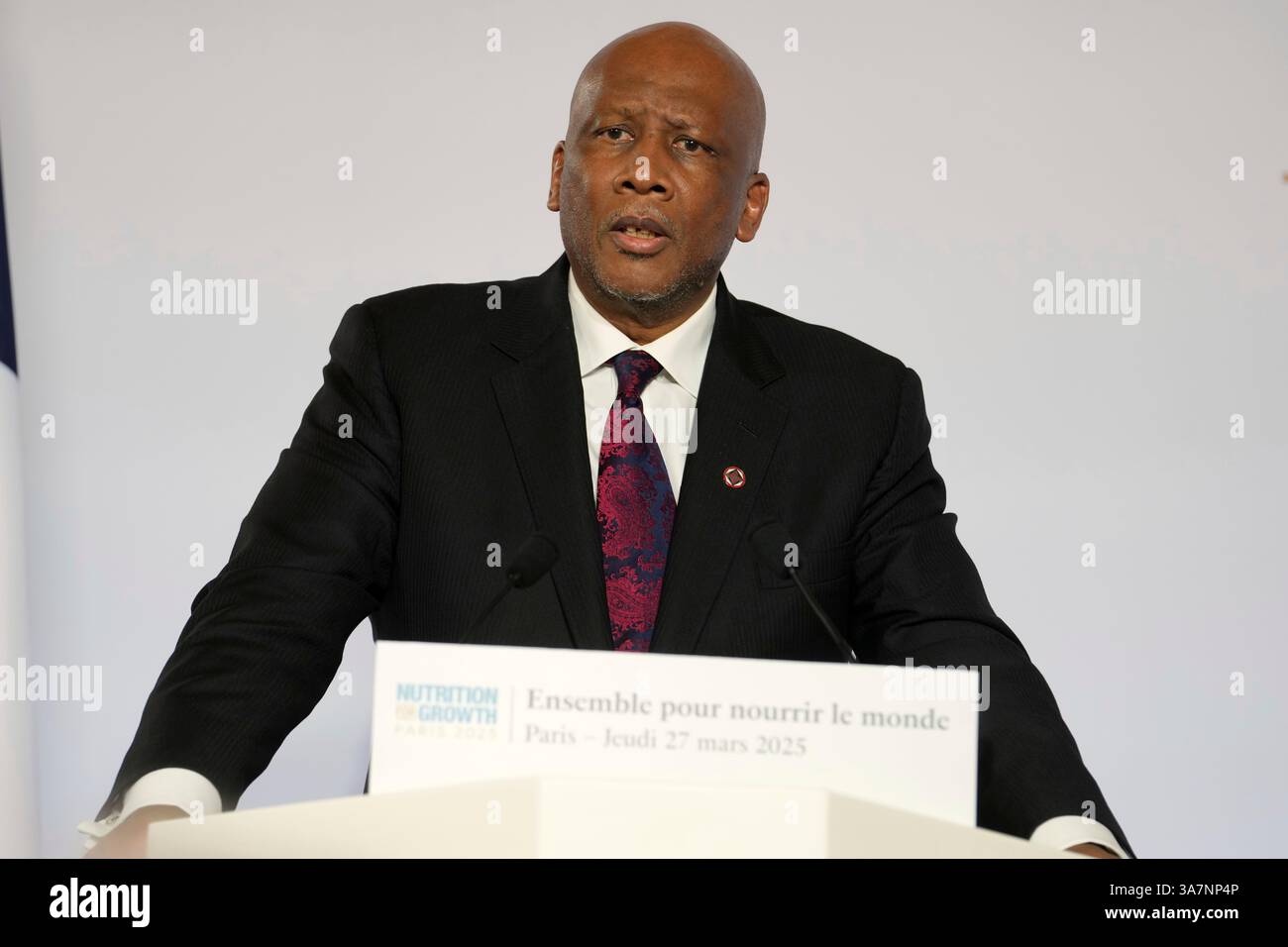 Lesotho King Letsie III delivers his speech at the Nutrition for Growth ...