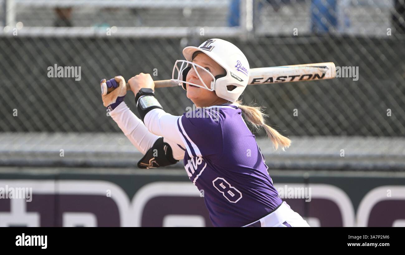 Lipscomb's Josey Polk (8) plays Brown during an NCAA softball game on ...