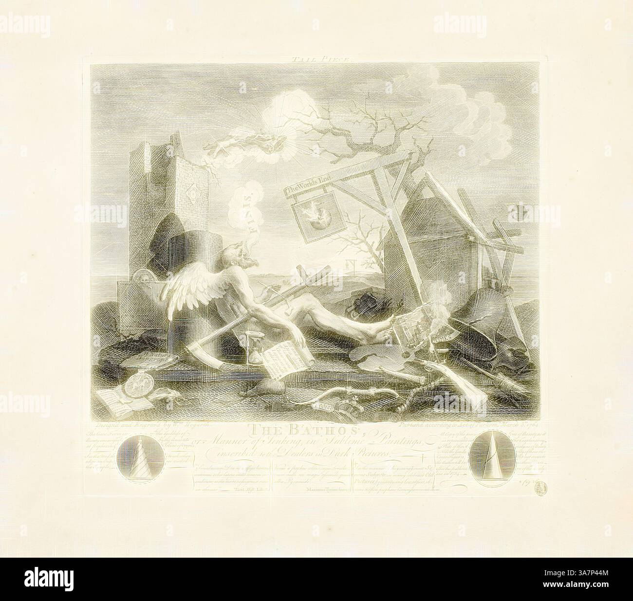 A dramatic scene depicting a desolate landscape with symbolic elements ...