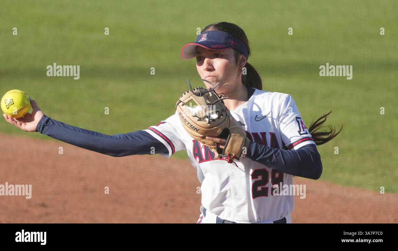 Arizona second baseman Kiki Escobar during an NCAA softball game ...