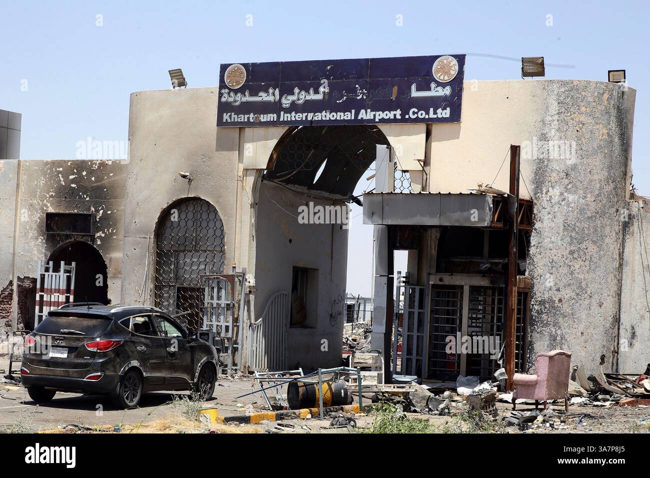 Damage is seen at Khartoum international airport a day after it was recaptured from the ...