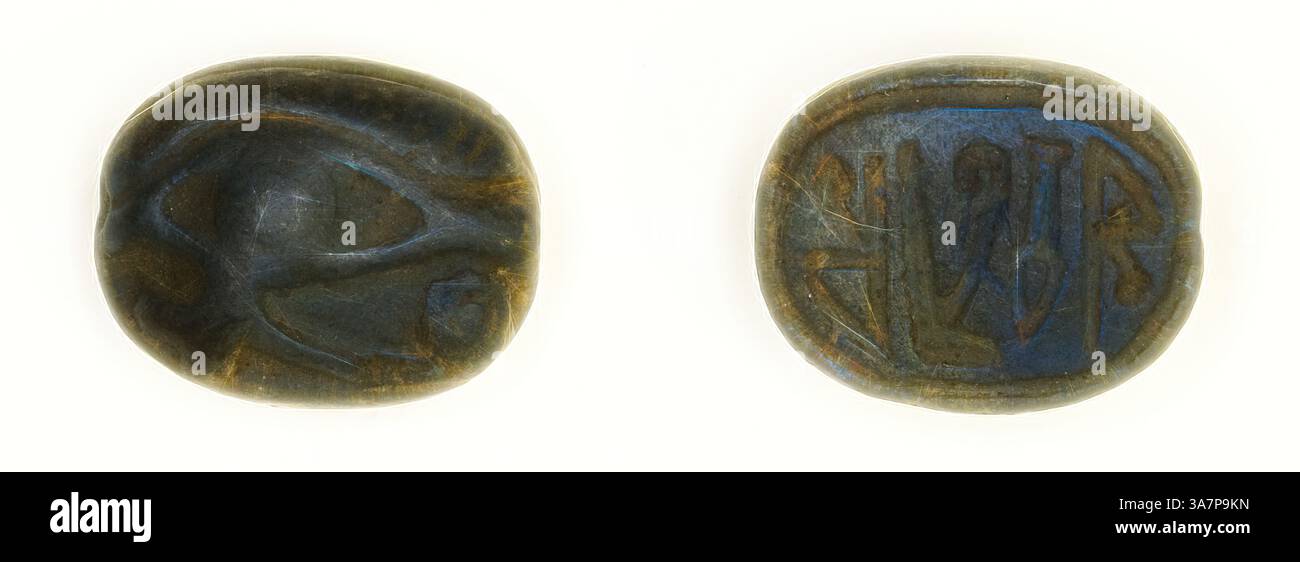 An ancient stone artifact featuring intricate carvings, including a ...