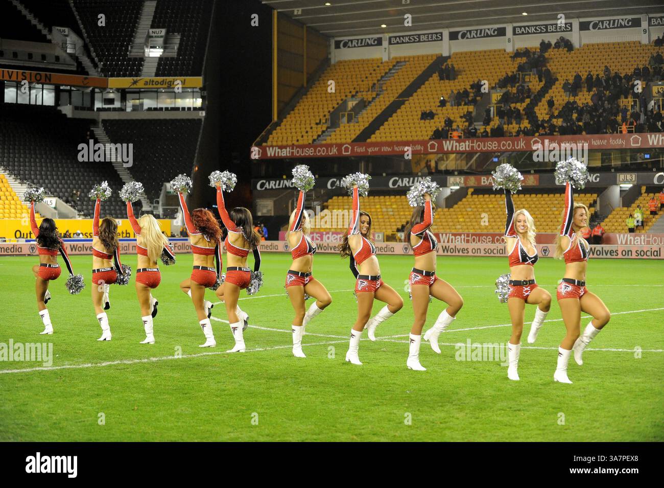 The Atlanta Falcons Cheerleaders at Molineux 2014 Stock Photo - Alamy