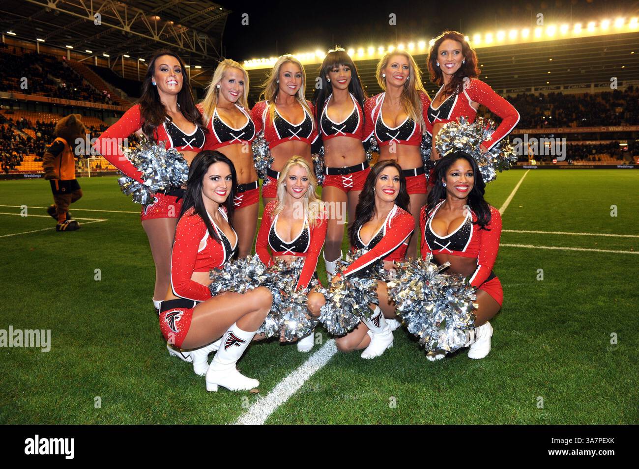 The Atlanta Falcons Cheerleaders at Molineux 2014 Stock Photo - Alamy