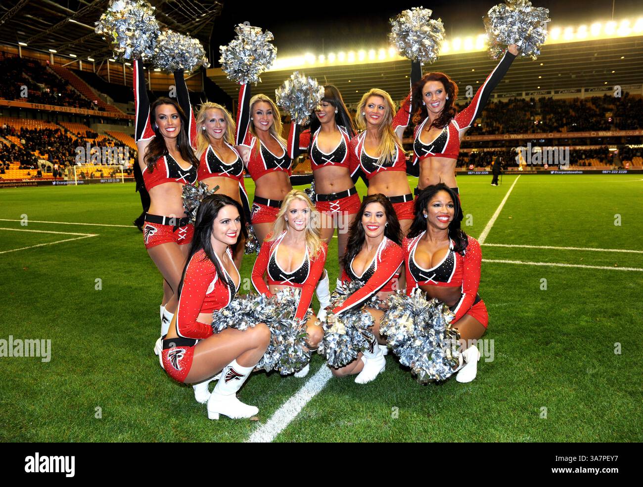 The Atlanta Falcons Cheerleaders at Molineux 2014 Stock Photo - Alamy