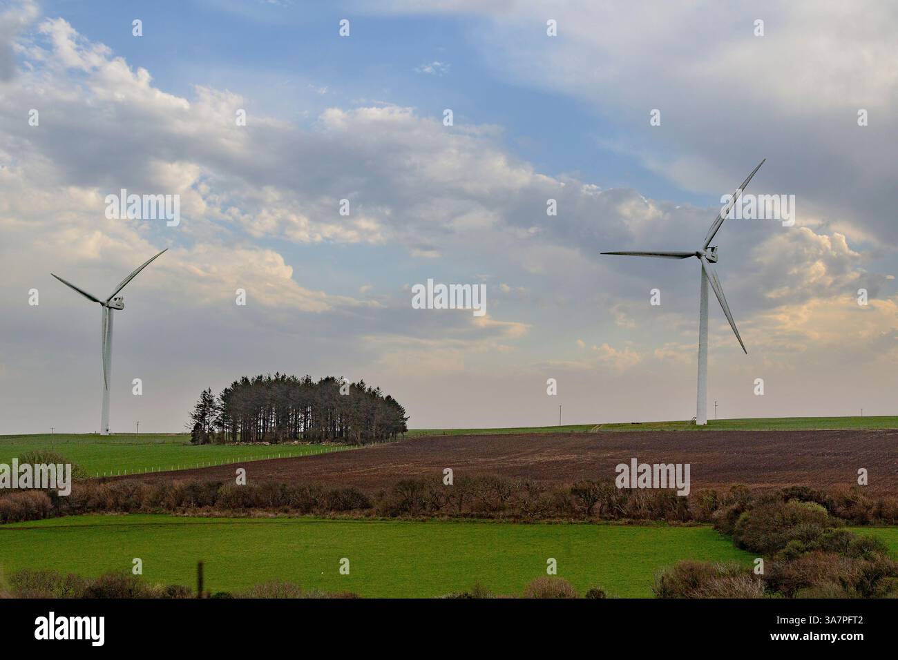 Field two wind turbines hi-res stock photography and images - Alamy