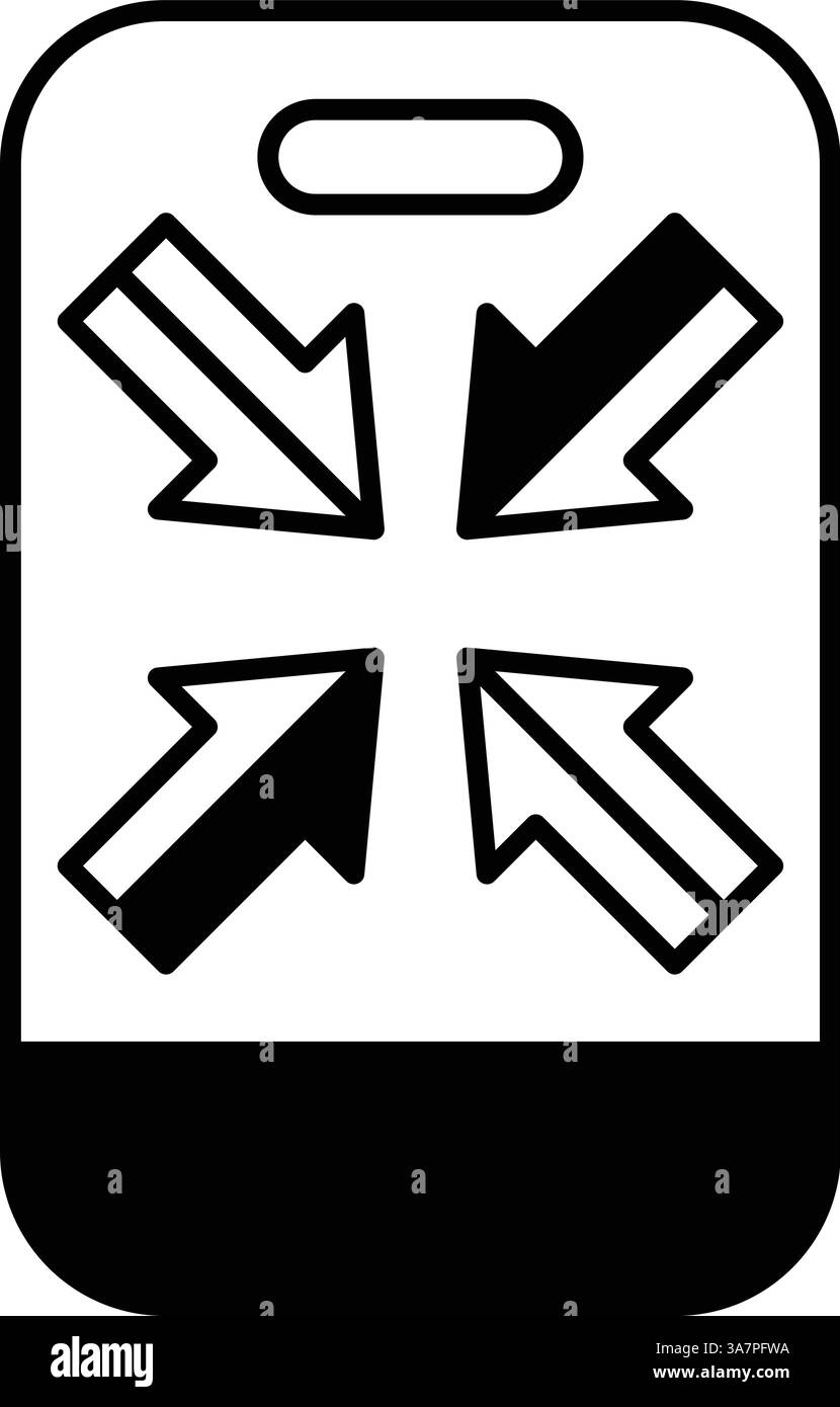 A phone with four arrows pointing in different directions. The phone is ...