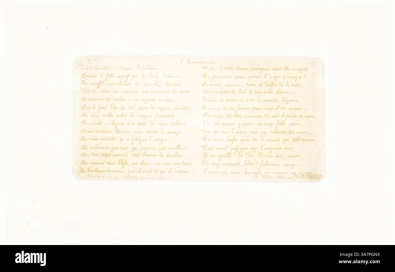 A handwritten poem or literary text featuring elegant cursive script ...