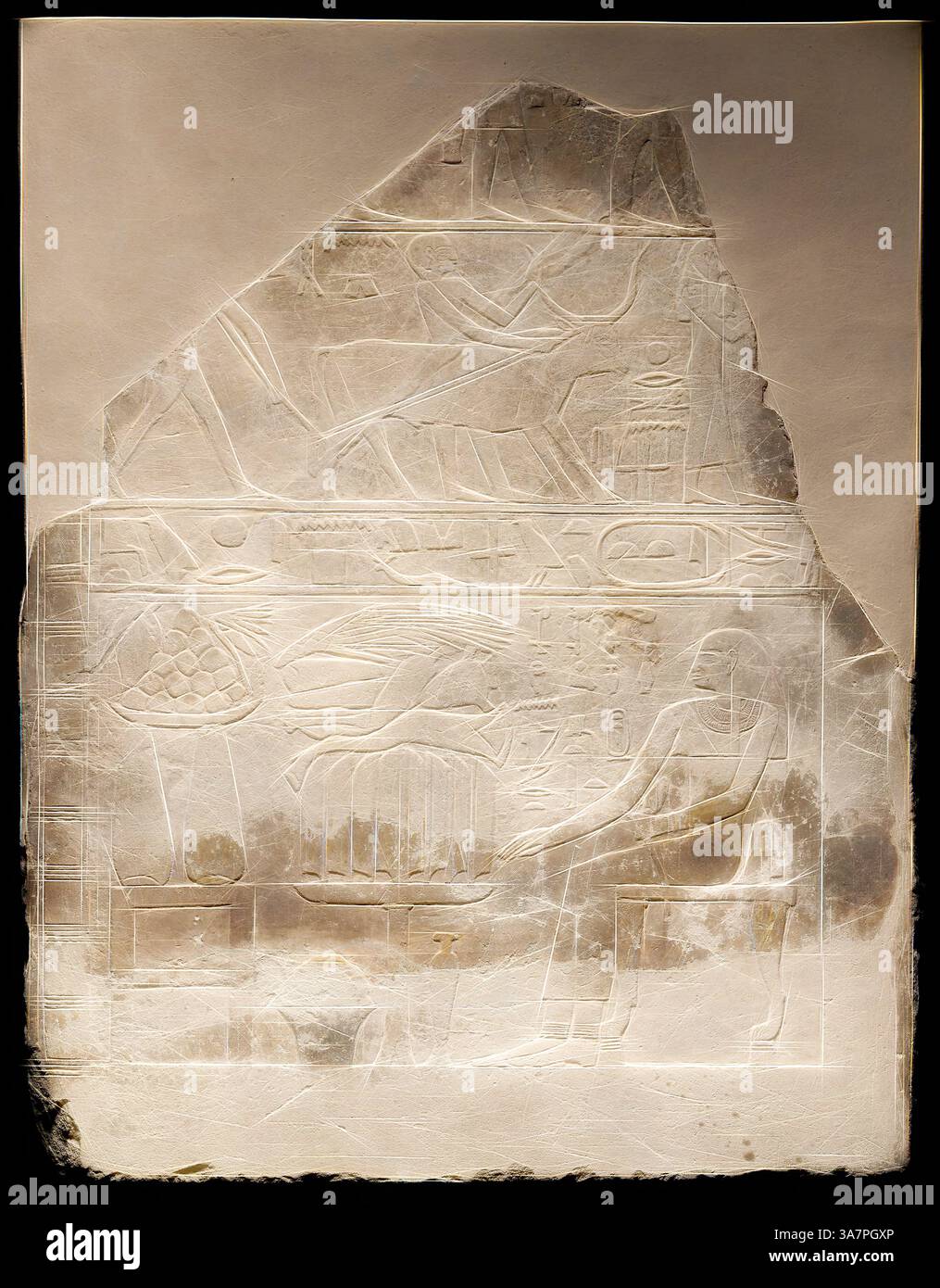 Ancient hieroglyphics depict scenes of daily life, featuring a figure ...