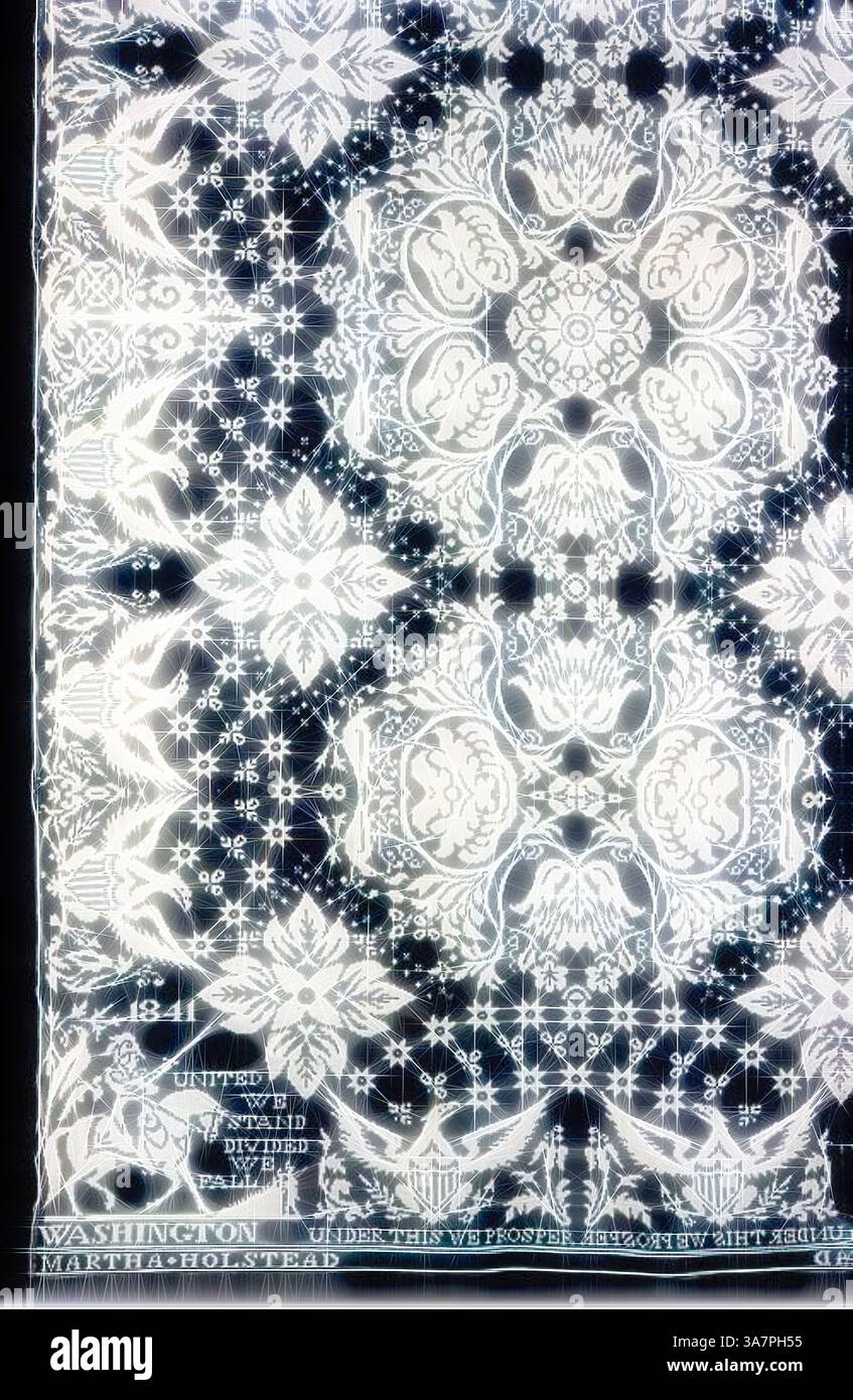 An intricate textile design featuring a symmetrical pattern of floral ...