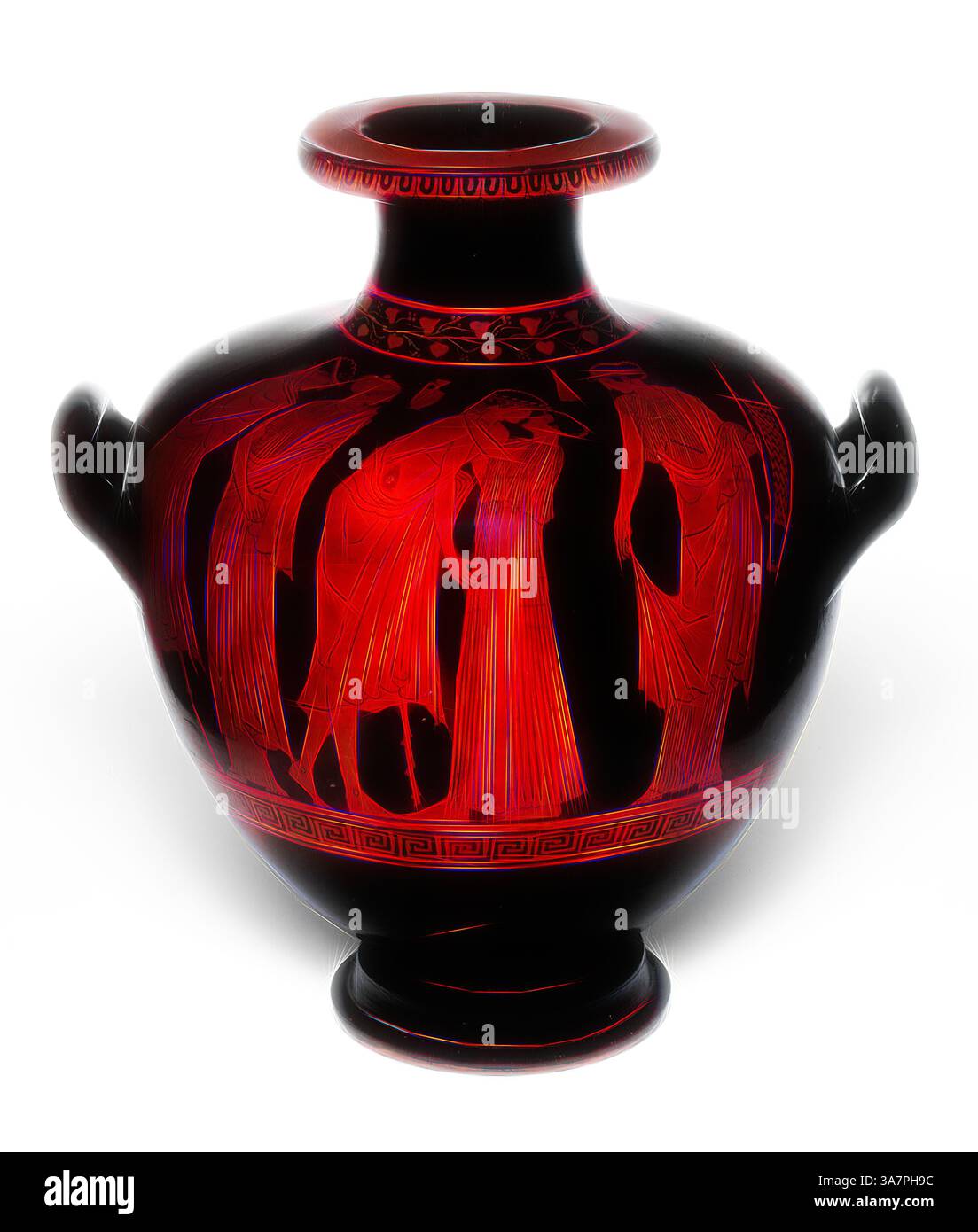 An intricately designed ancient vase featuring detailed figures in ...