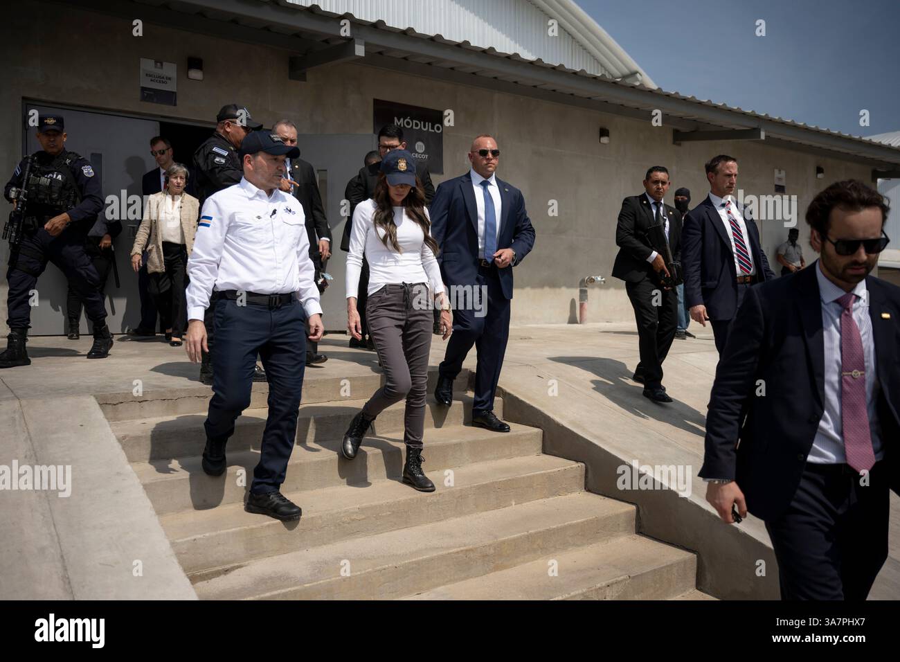Department of Homeland Security (DHS) Secretary Kristi Noem receives a ...