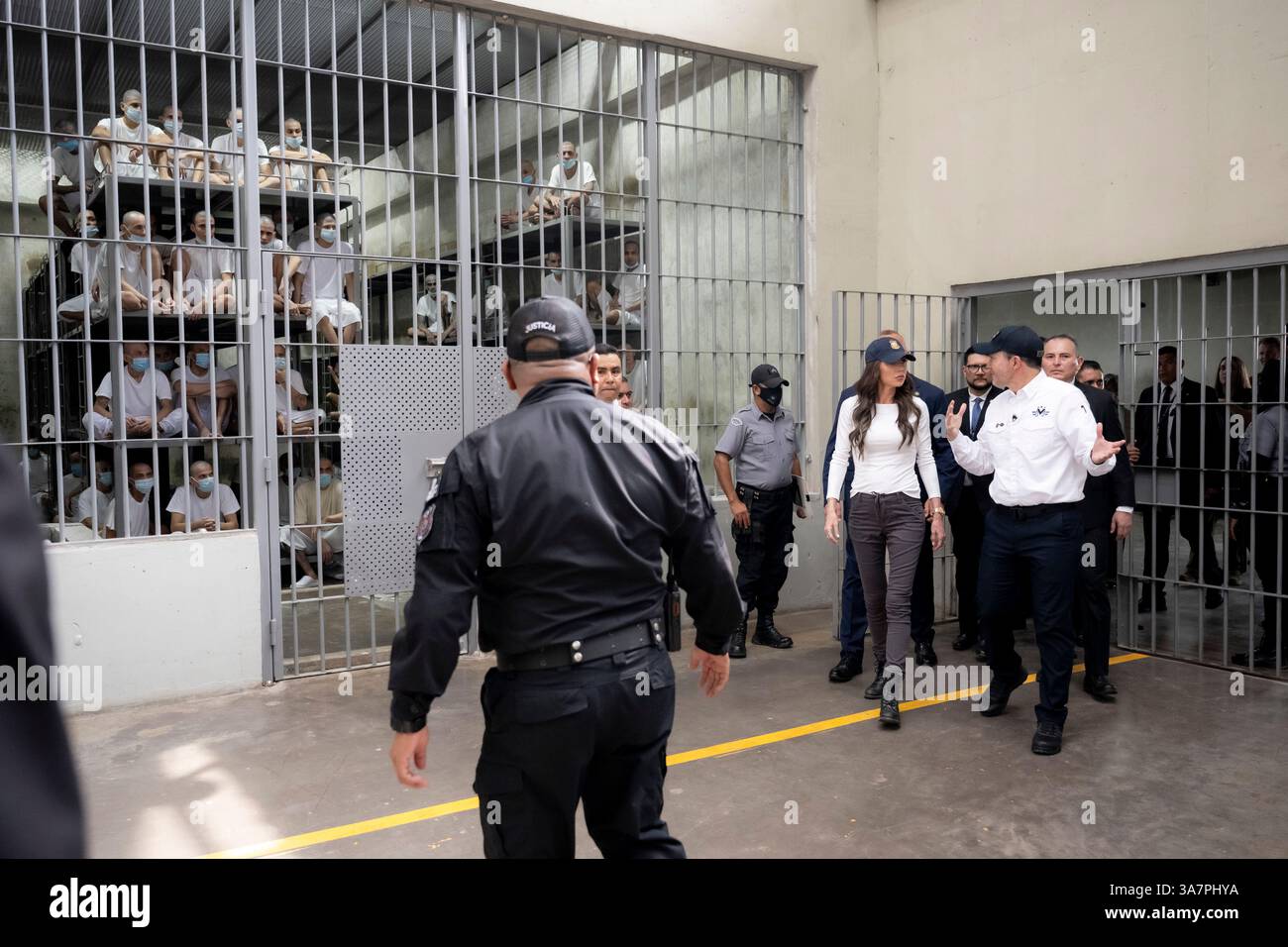 Department of Homeland Security (DHS) Secretary Kristi Noem receives a ...