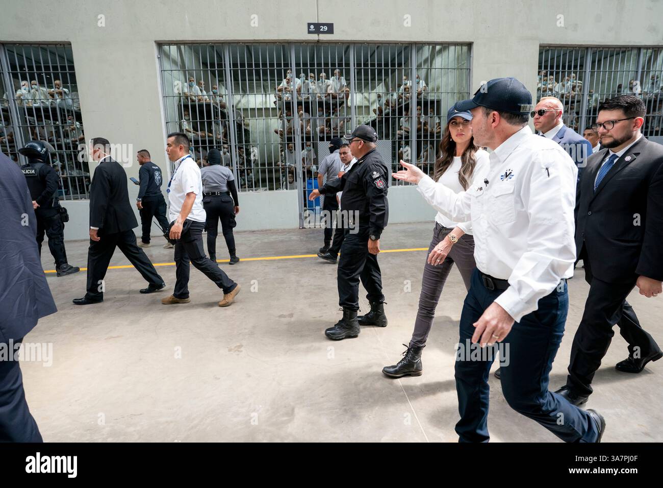 Department of Homeland Security (DHS) Secretary Kristi Noem receives a ...