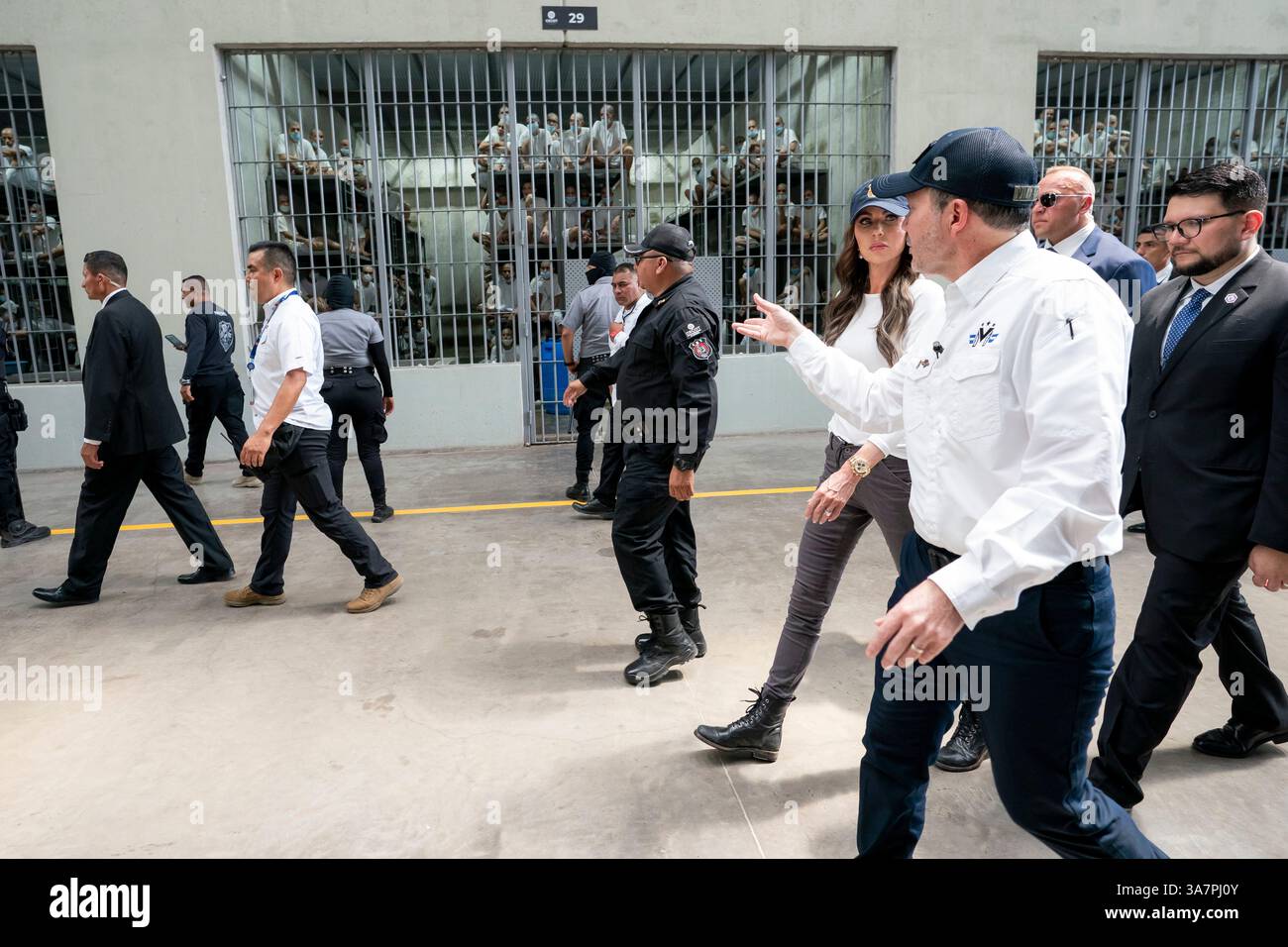 Department of Homeland Security (DHS) Secretary Kristi Noem receives a ...