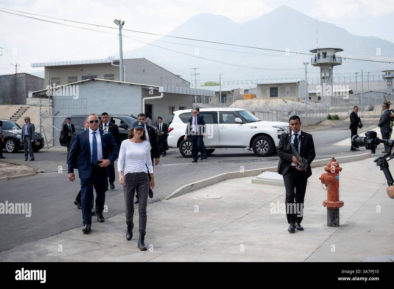 Department of Homeland Security (DHS) Secretary Kristi Noem receives a ...