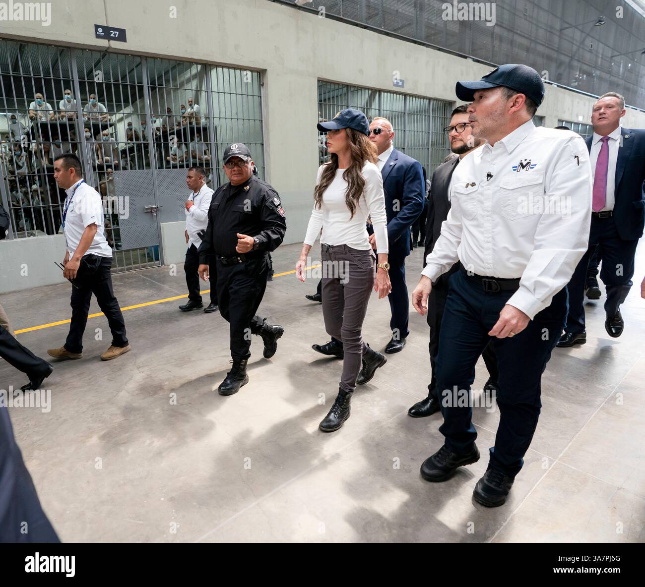 Department of Homeland Security (DHS) Secretary Kristi Noem receives a ...