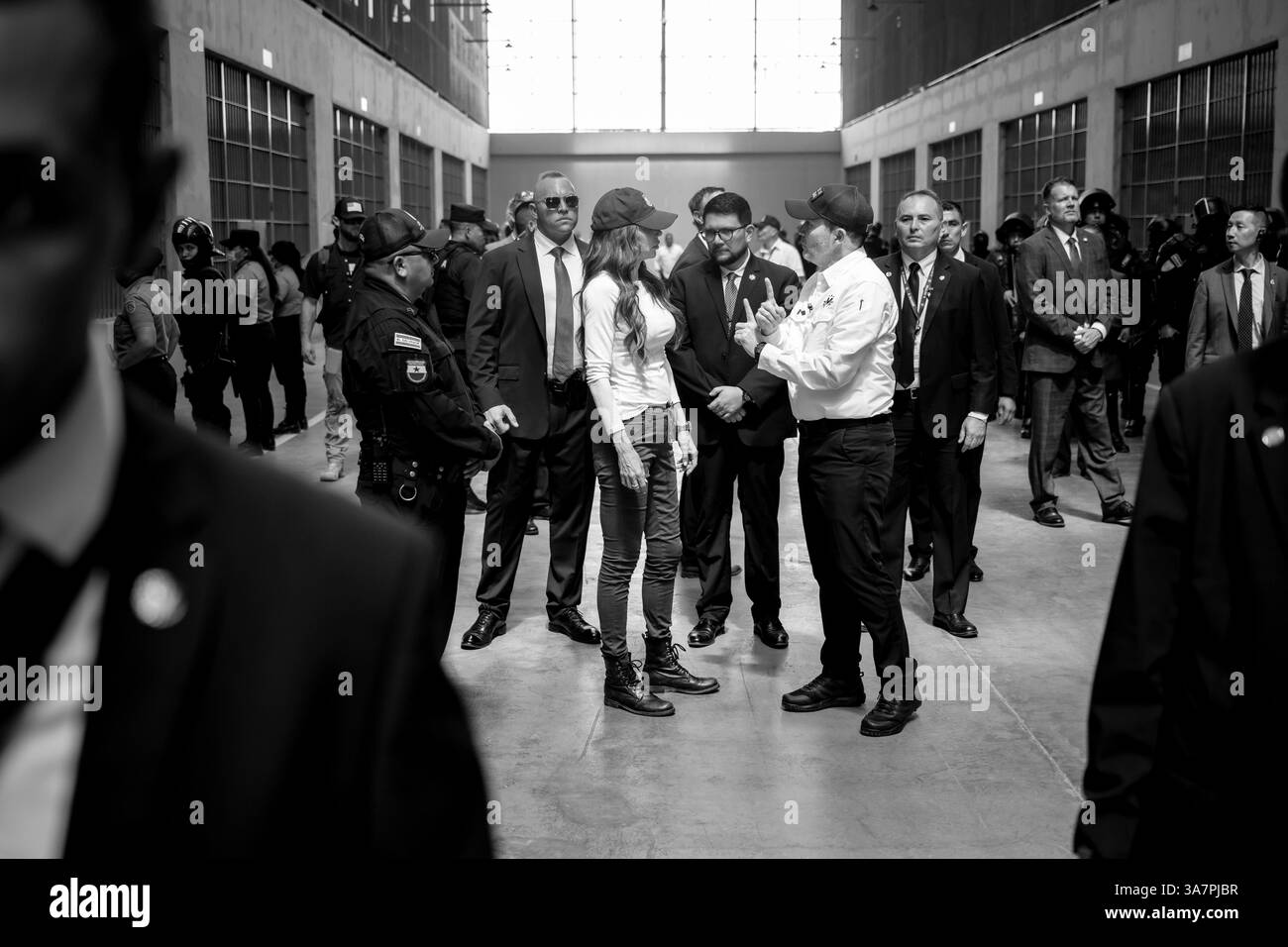 Department of Homeland Security (DHS) Secretary Kristi Noem receives a ...