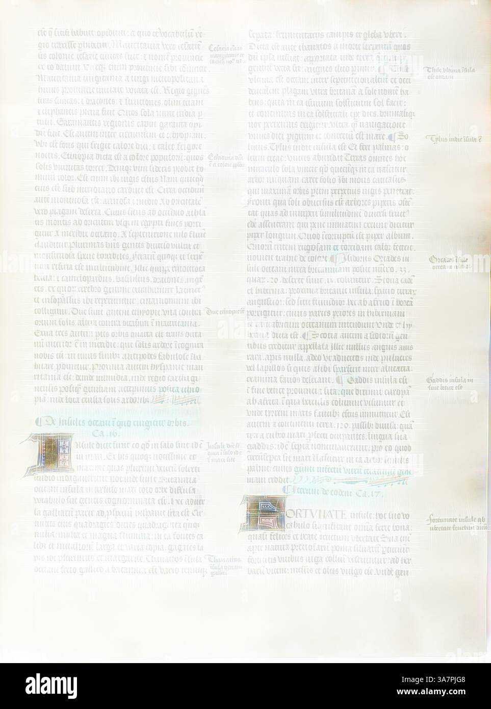 An ancient manuscript displaying intricate text and decorative elements ...