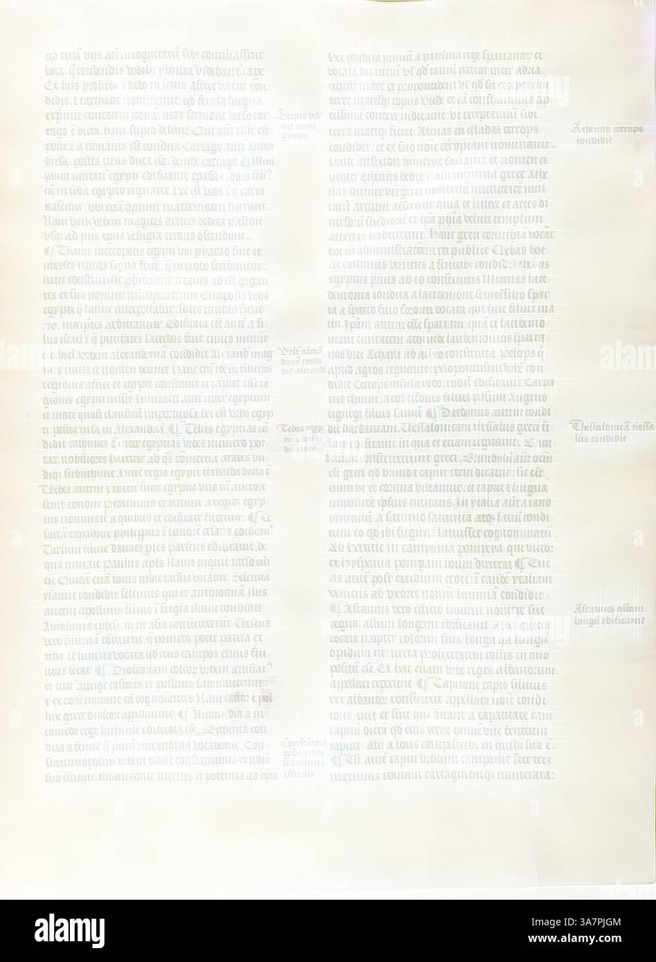 A historical manuscript features intricate text organized in a ...