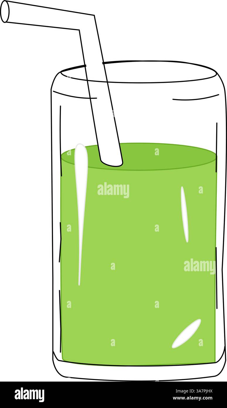 Green smoothie icon. Flat illustration of green vegetable smoothie ...