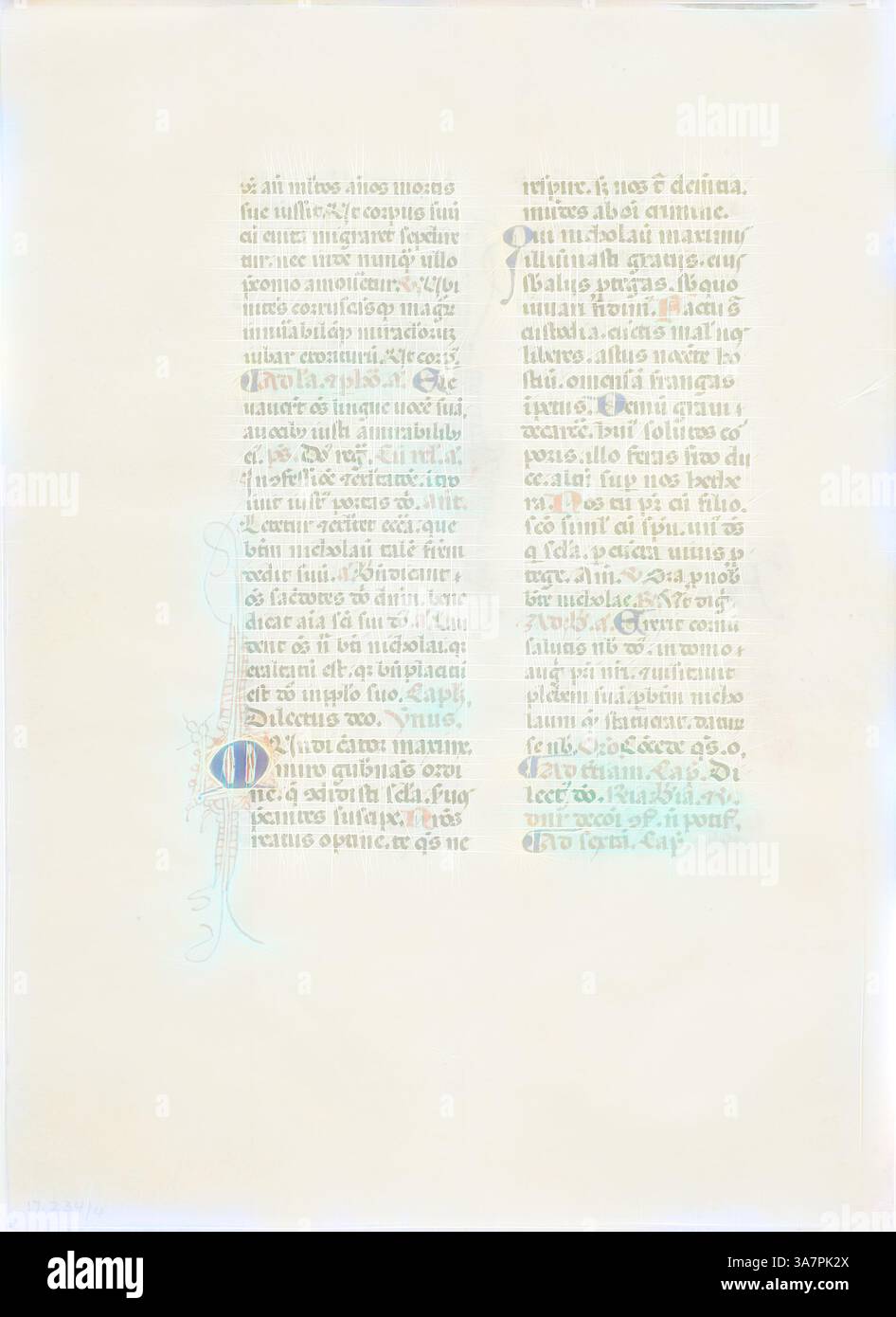 An ancient manuscript features elegantly written text in an ornate ...