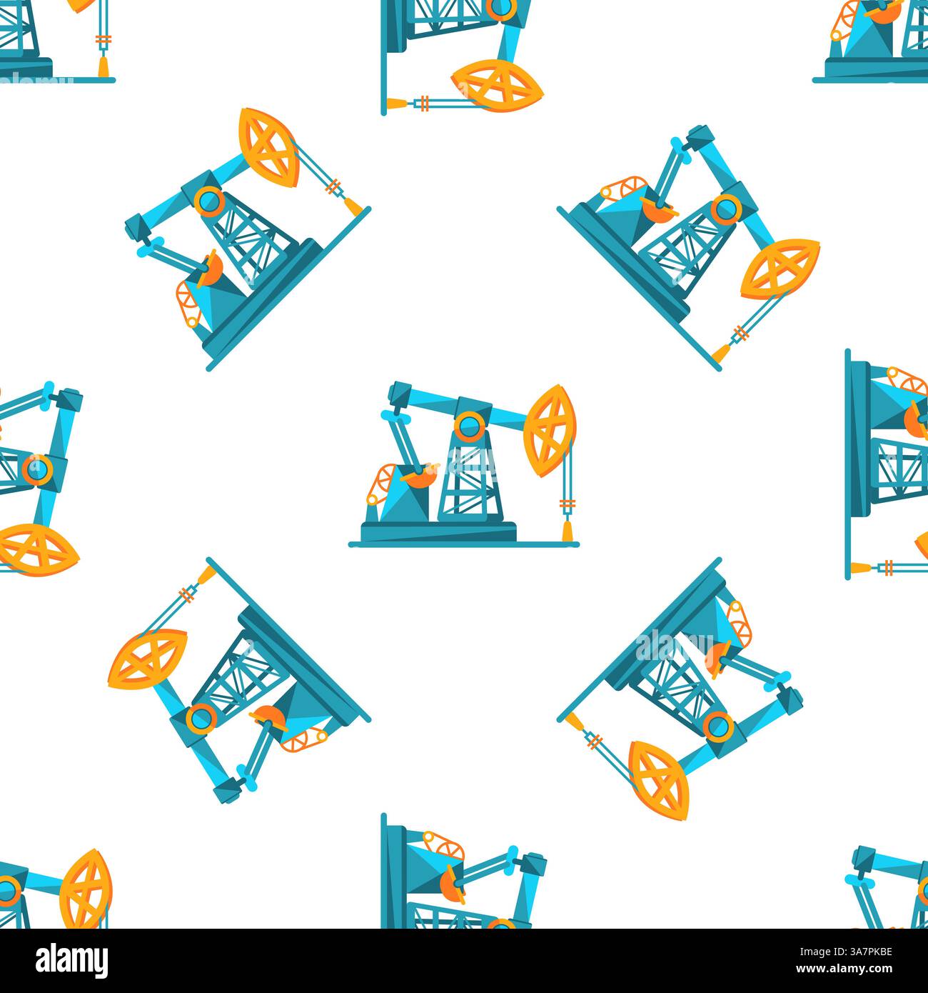 Oil pump repeating pattern representing the extraction of petroleum ...